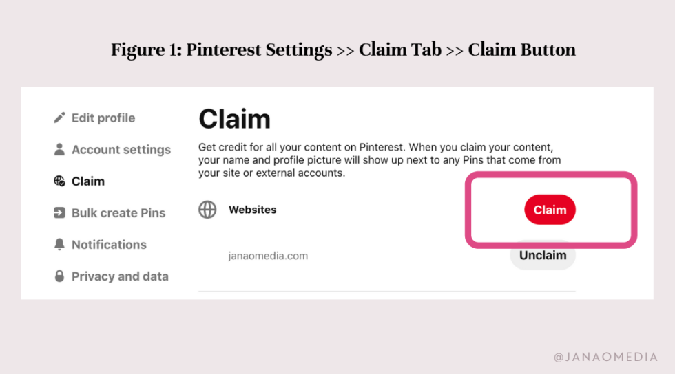 How to Claim Your Website on Pinterest! - Jana O. Media